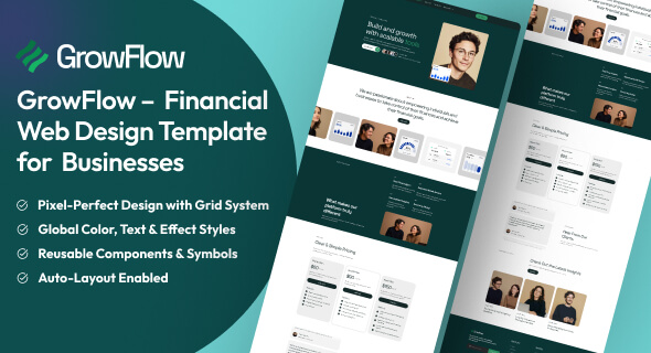 GrowFlow – Financial Web Design Template For Businesses